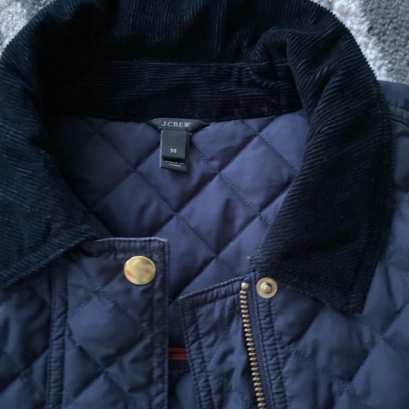 J. Crew | Jackets & Coats | Jcrew Quilted Jacket In Dark Blue With ...